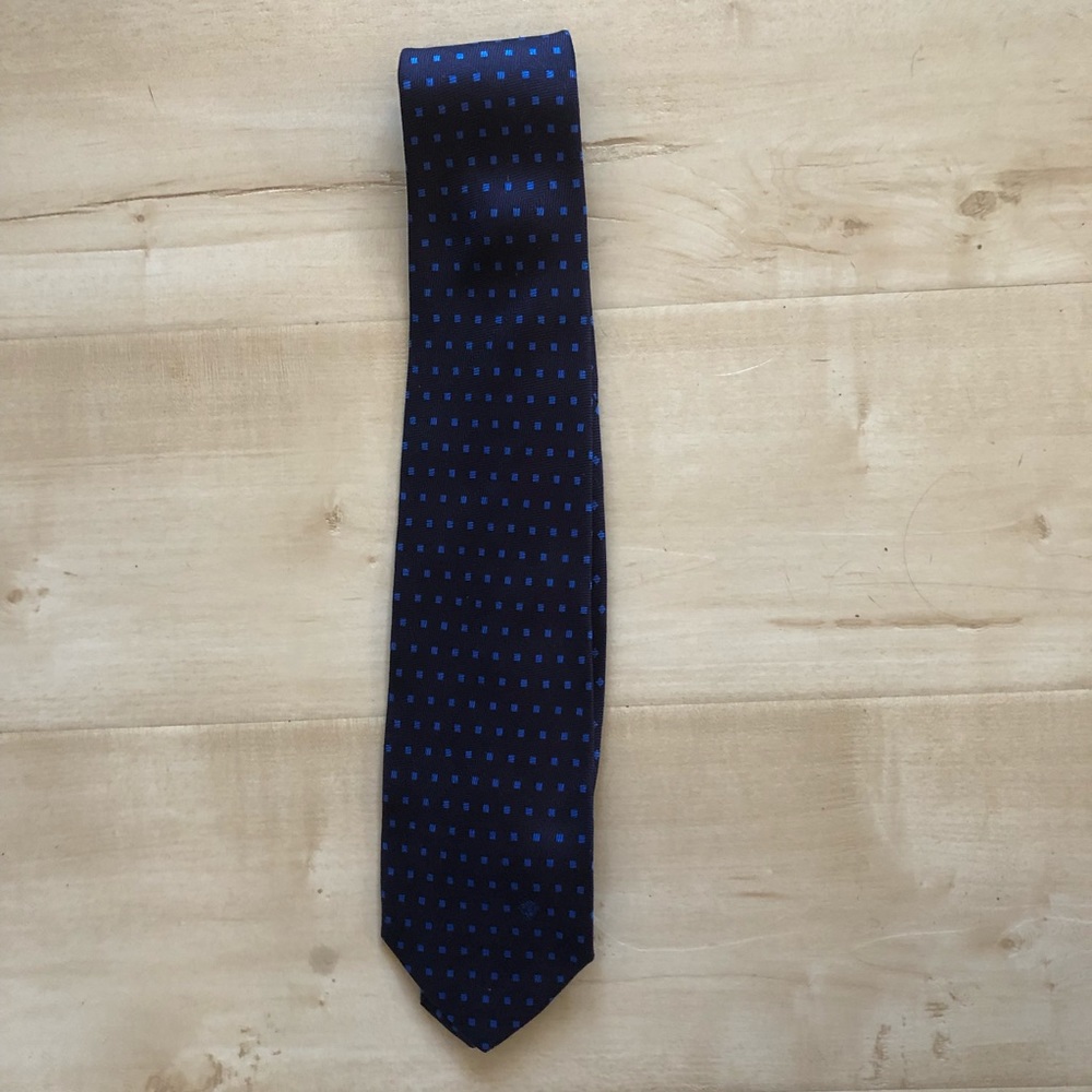 Versace Navy And Blue Box Motif Tie - Gem
